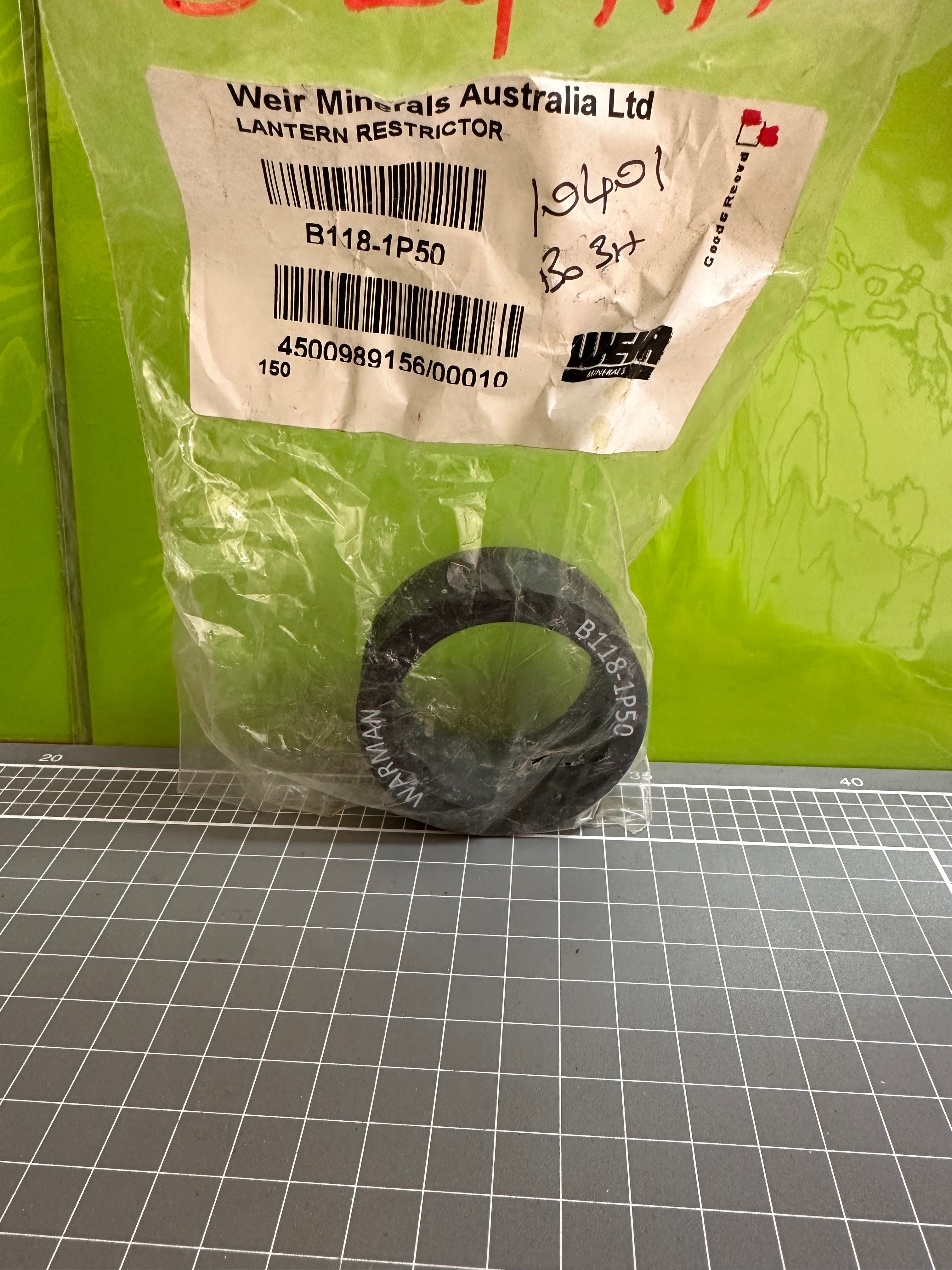 WARMAN B118-1P50 Lantern Restrictor | Mining & Industrial Surplus