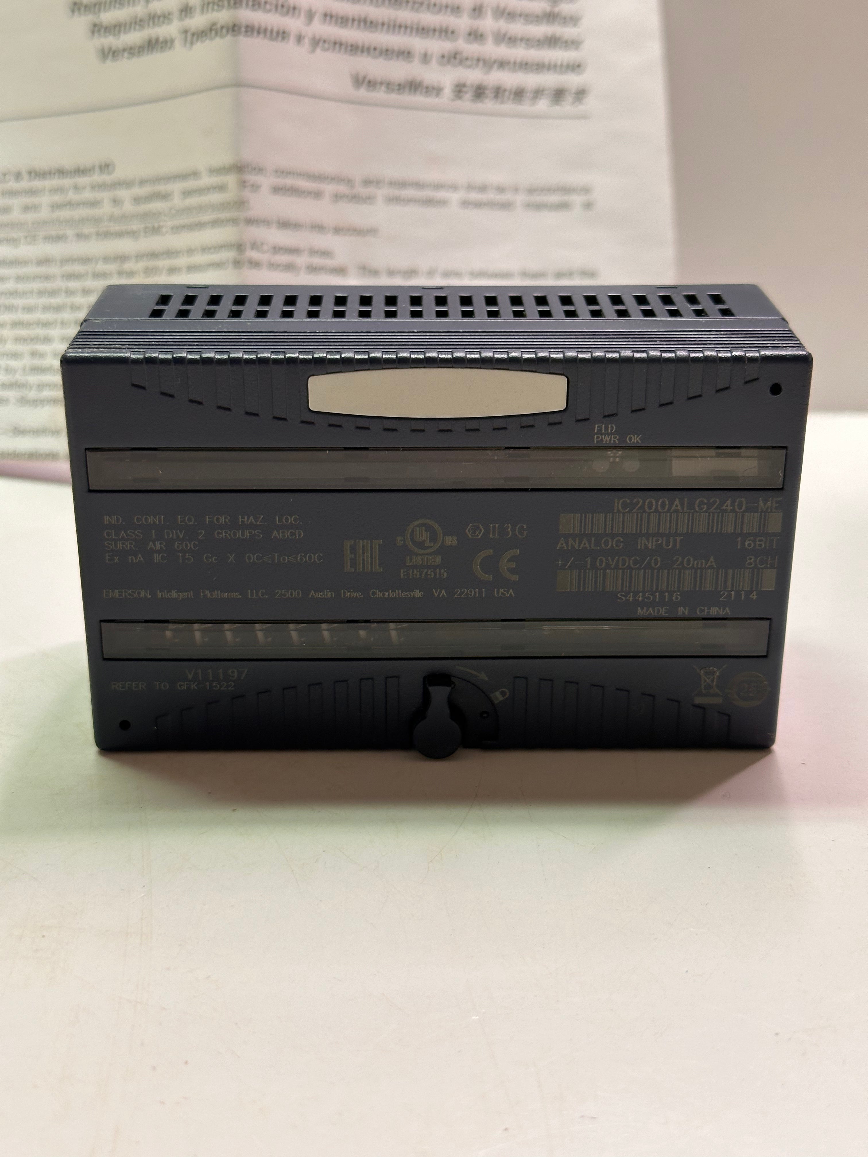 Emerson IC200ALG240-ME VersaMax Analog Input Module 16 bit/ current 8 ...