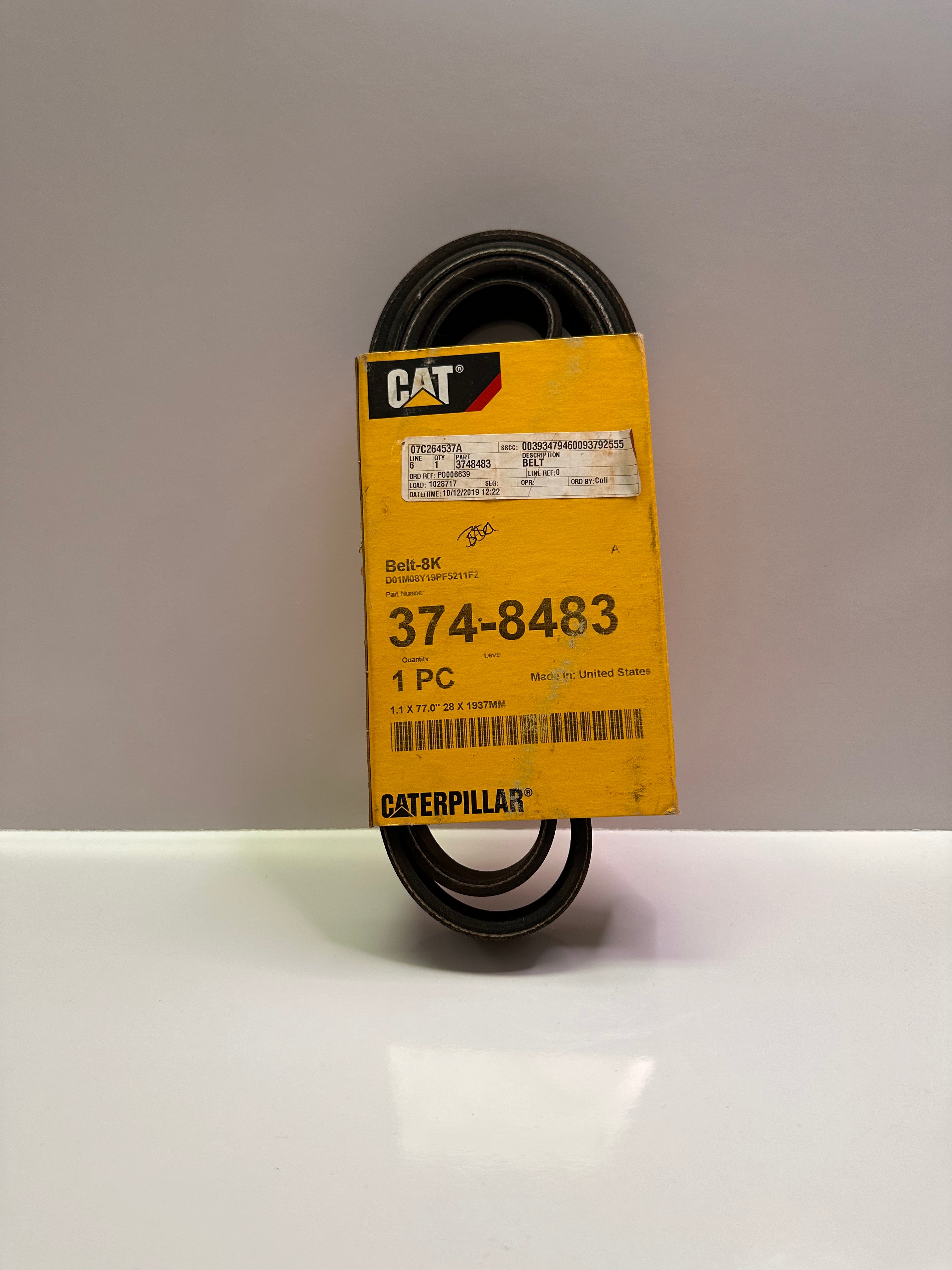 Caterpillar CAT 374-8483 Genuine 1937mm Long Ribbed Belt F5211F2 ...