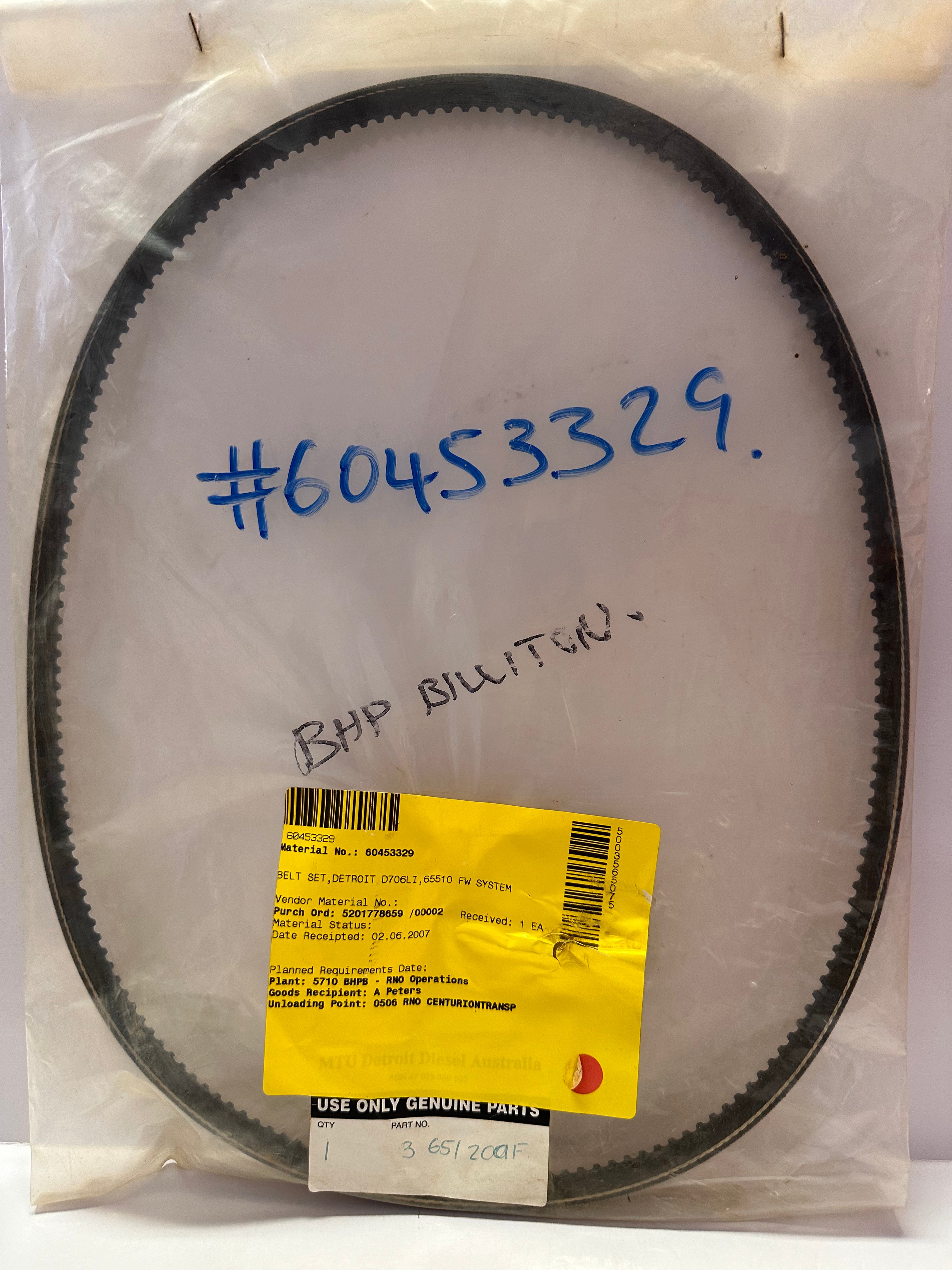 VM Motori 36512001F Cogged V-Belt for Detroit Diesel | Mining ...