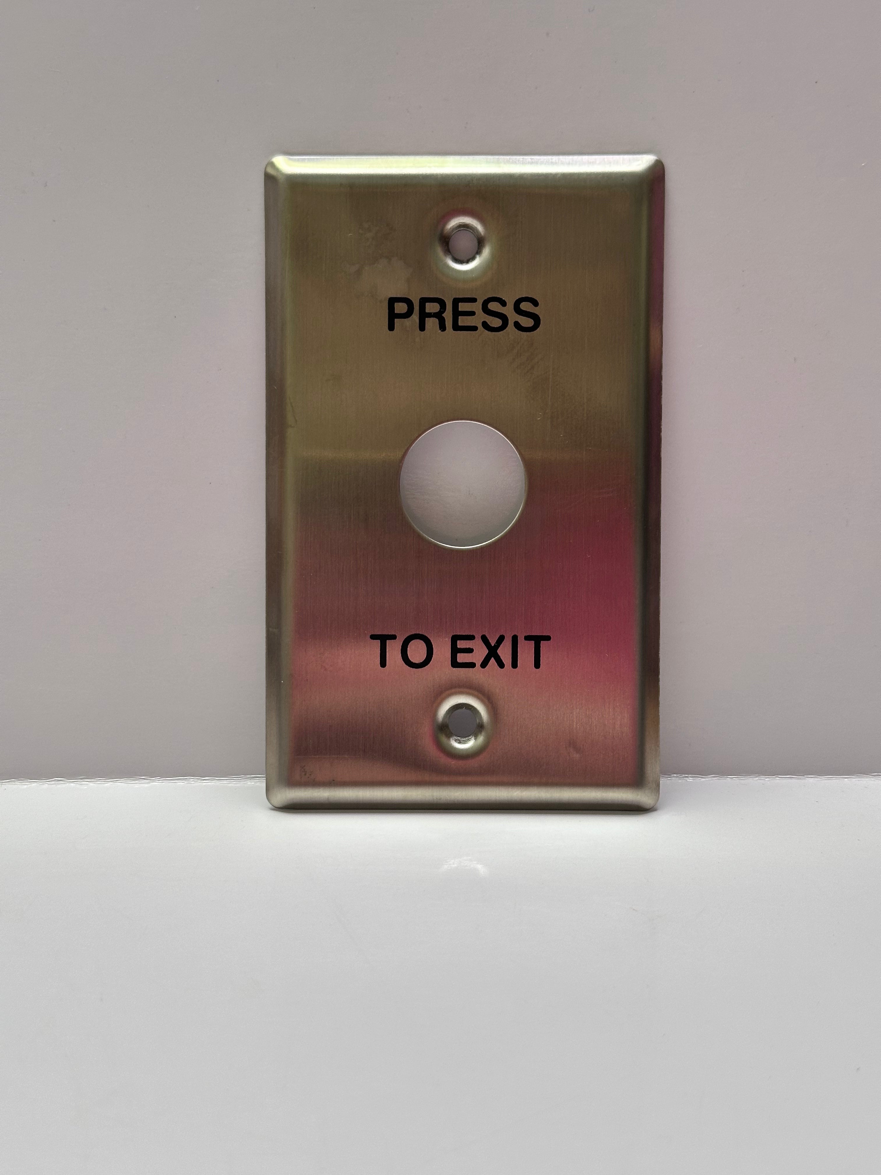 GPO Stainless Steel Plate with 22mm Hole, Printed Black Text - Press T ...