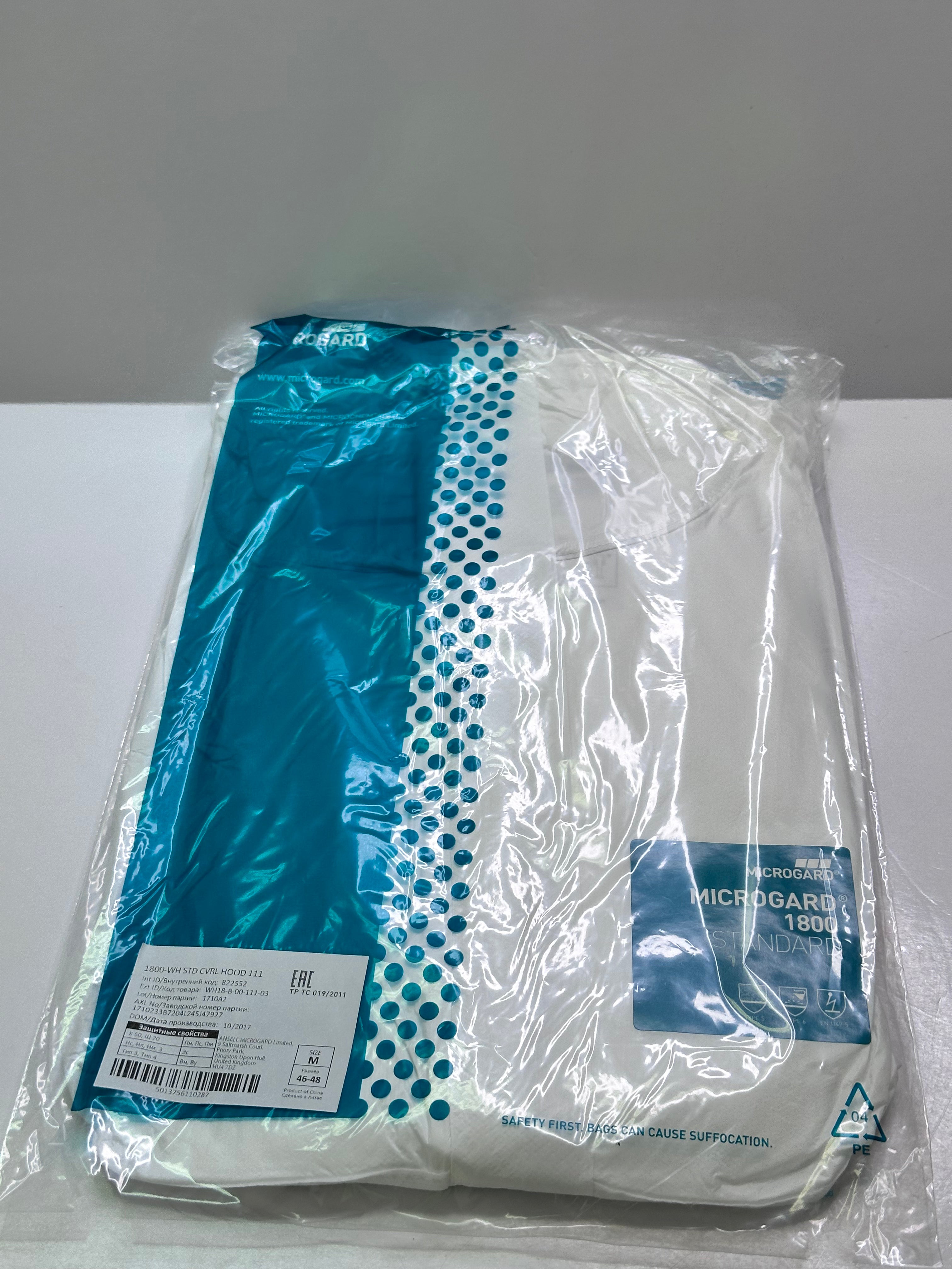 Microgard 1800 White Standard Coverall with Hood Size Medium Only WH18 ...