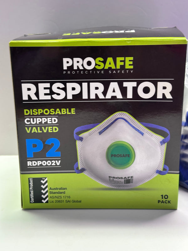 Prosafe RDP002V P2 Disposable Respirator Box of 10, Valved / Cupped ...