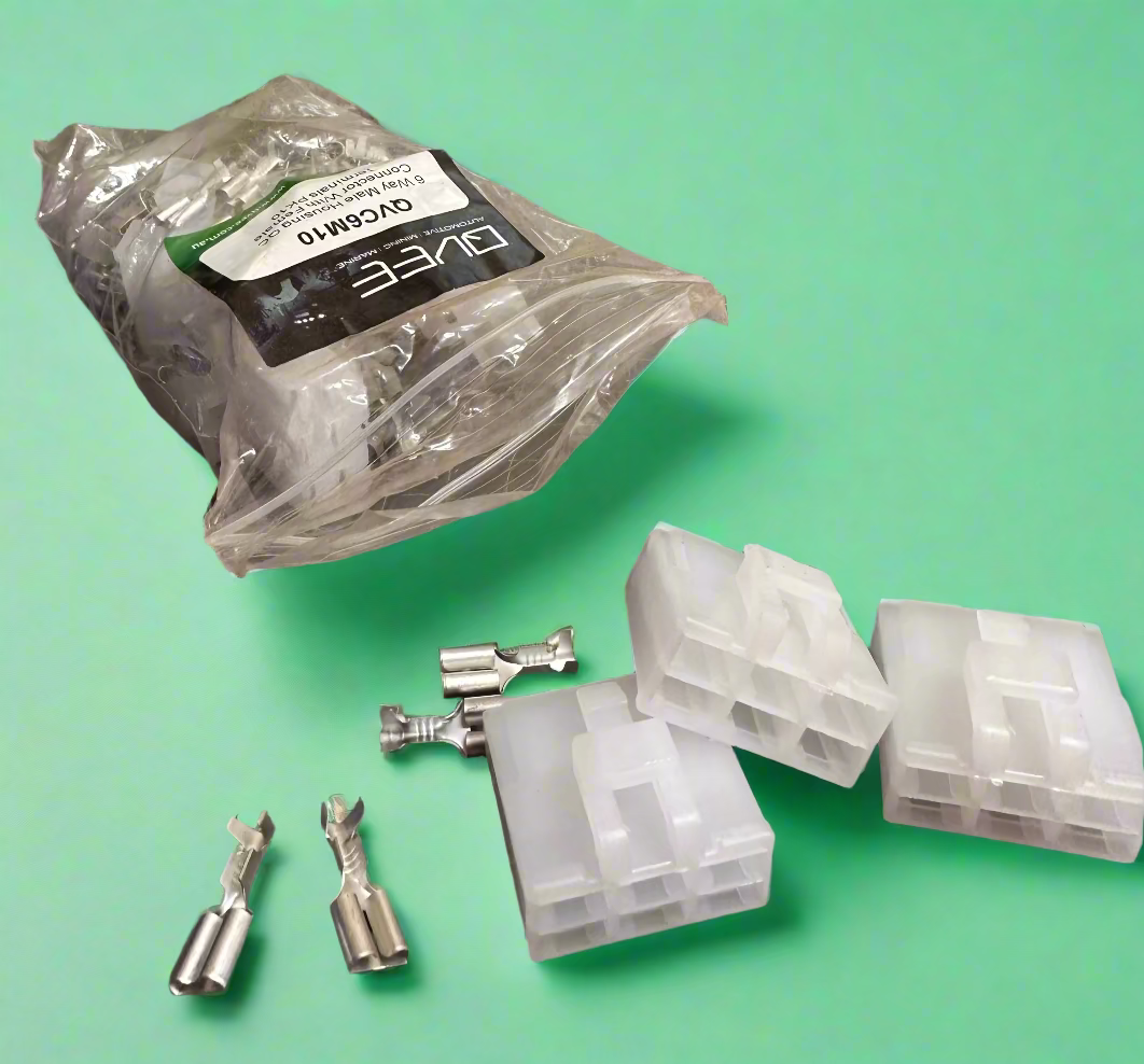 6 Way Male Housing QC Connector with Femal Terminals 10PK QVC6M10 ...