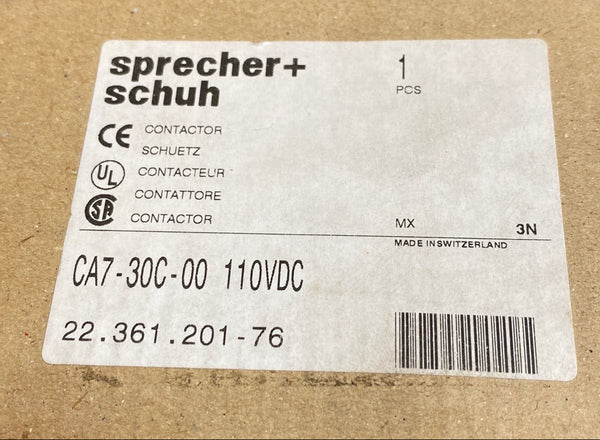SPRECHER + SCHUH CA7-30C-00 110VDC Contactor | Mining & Industrial Surplus
