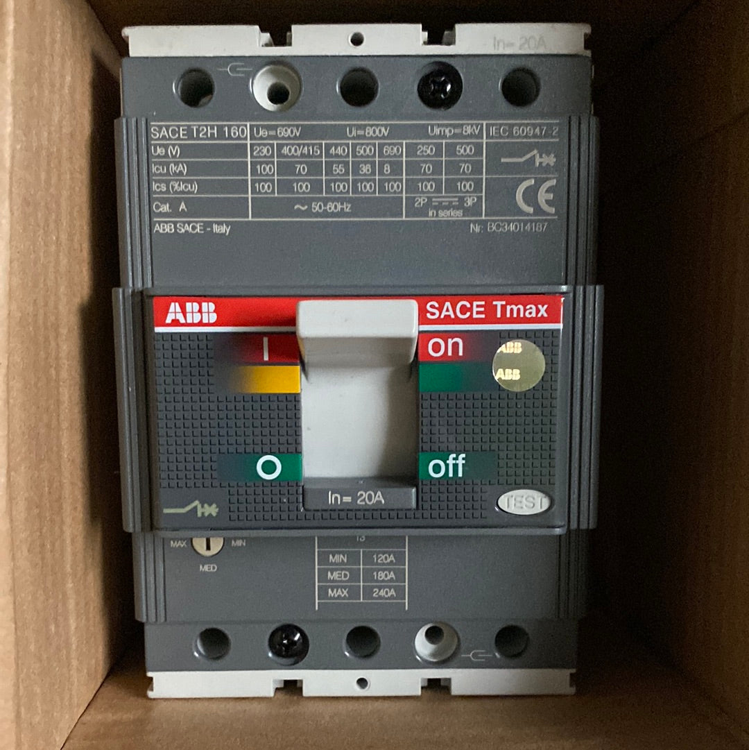 ABB SACE TMAX T2H 160 Moulded Case Circuit Breaker for Industrial Use | Mining & Industrial Surplus
