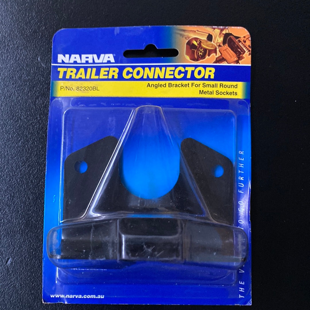NARVA 82320BL Angled Trailer Socket Mounting Bracket for Small Round M ...