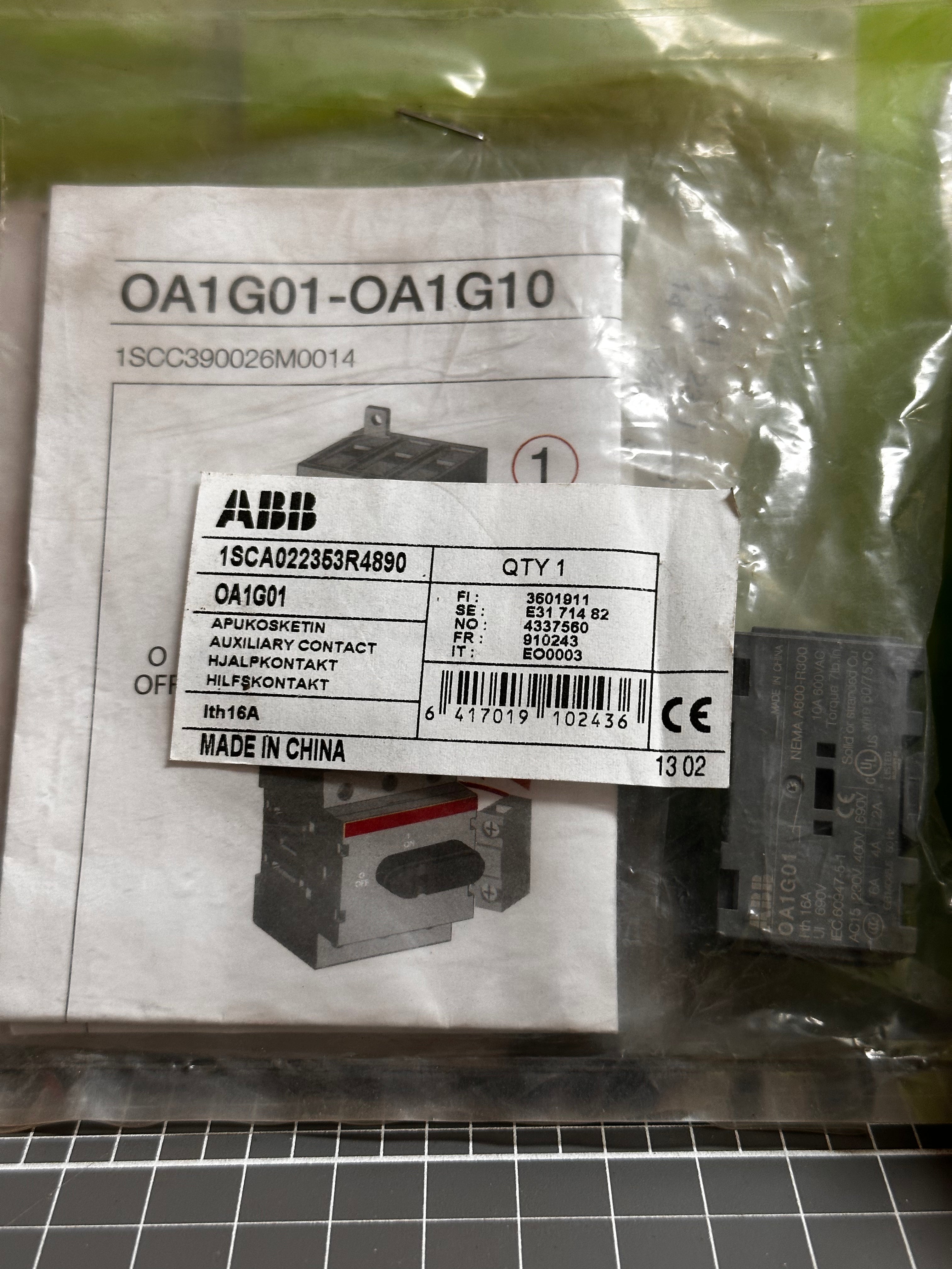 ABB OA1G01 AUX Contact (1SCA022353R4890) | Mining & Industrial Surplus