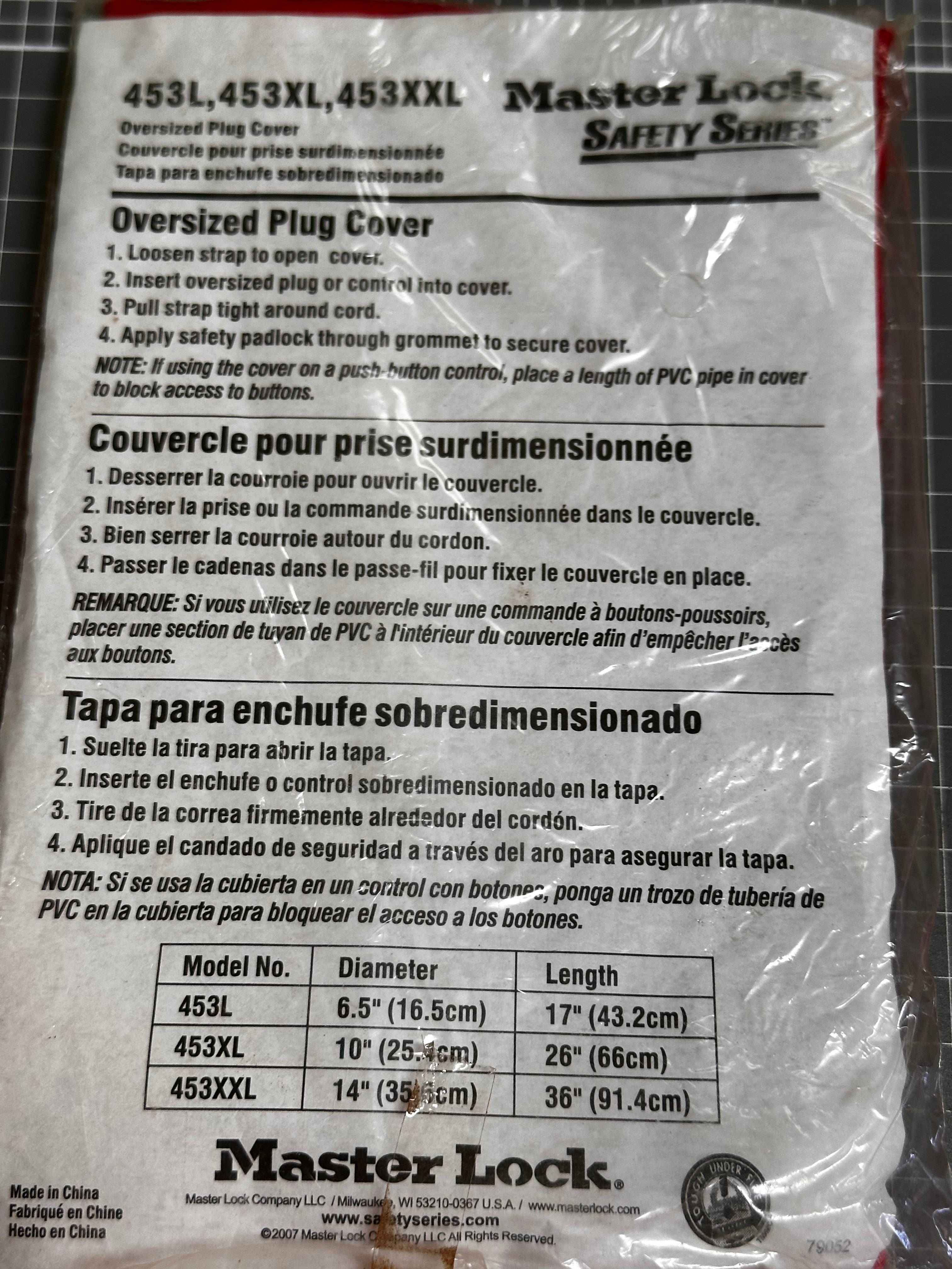 MASTER LOCK 453L Nylon Oversized Plug Cover | Mining & Industrial Surplus