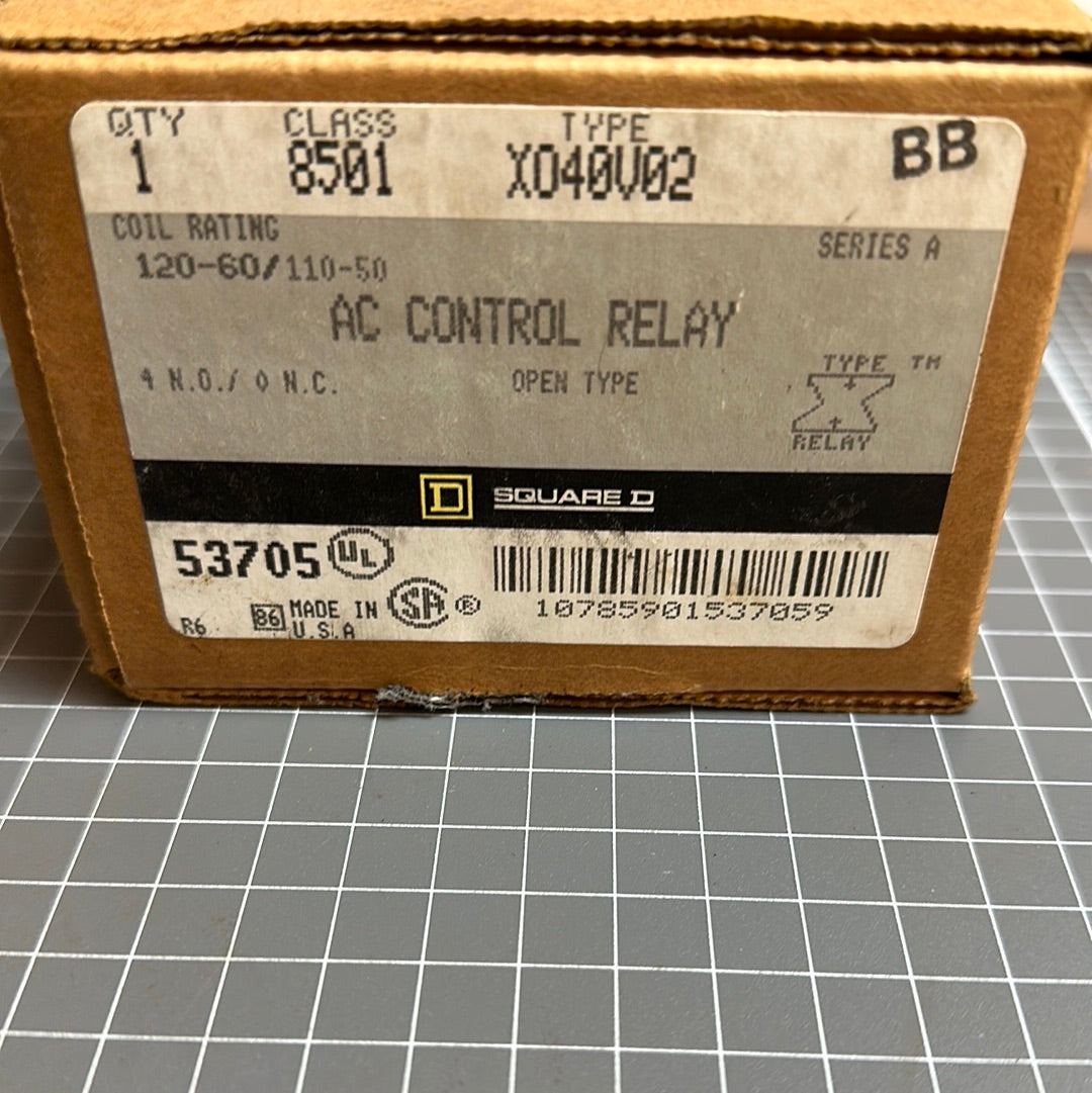 SQUARE D® 8501 Type X Control Relay X040V02 | Mining & Industrial Surplus