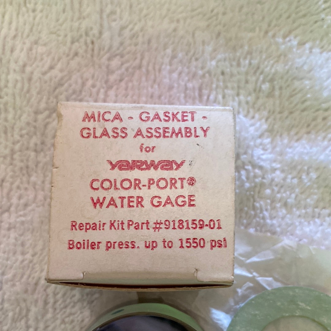 YARWAY 918159-01 MICA-GASKET GLASS ASSEMBLY FOR COLOUR PORT WATER GAGE ...