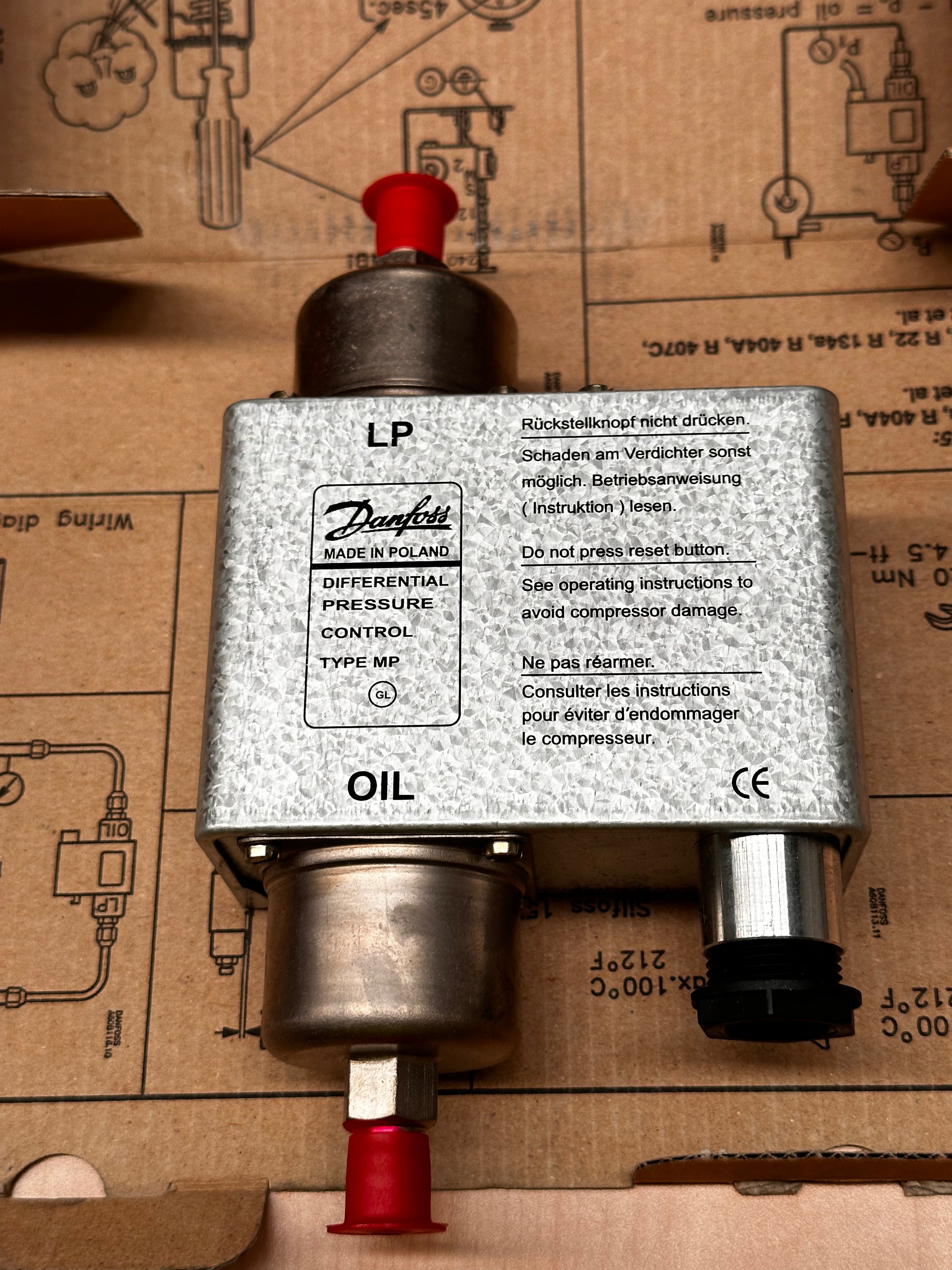 Danfoss 060B017266 MP55 Oil Differential pressure switch, Adjustable ...